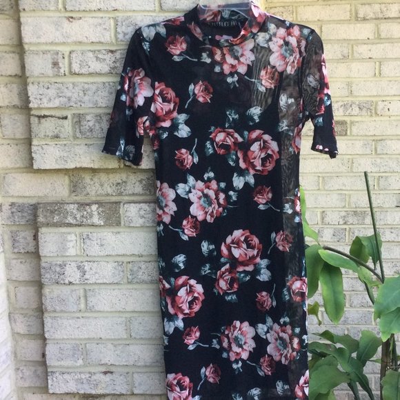 Potter's Pot | Dresses | Potters Pot Mock Neck Floral Midi Dress | Poshmark